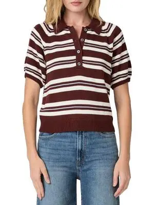 Paige Polo Sweater - Garnet Multi