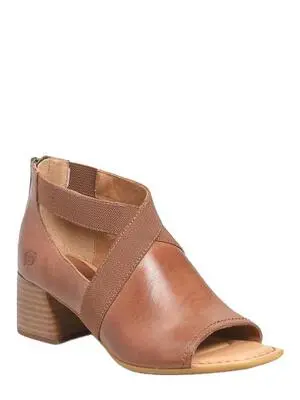 BØRN Searing Stacked Heel Sandal Brown Leather