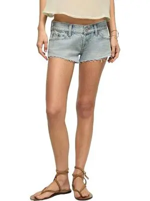 Lucky Brand Addison Ultra Low Rise Denim Cutoff Shorts - Legacy