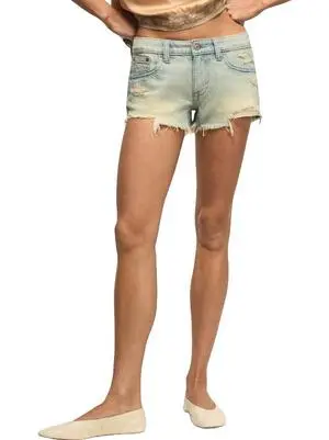 Lucky Brand Ripped Denim Shorts - Beach Bum Wash