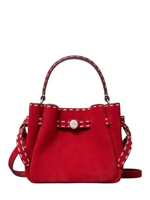 Tory Burch Mini Romy Suede Bucket Bag - Red