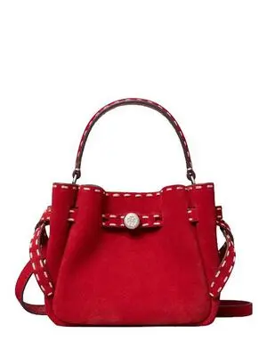 Tory Burch Mini Romy Suede Bucket Bag - Red