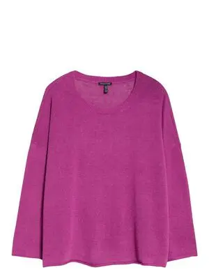 Eileen Fisher Organic Linen & Cotton Sweater - Grape