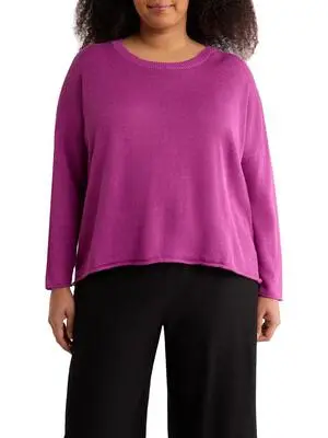 Eileen Fisher Organic Linen & Cotton Sweater - Grape