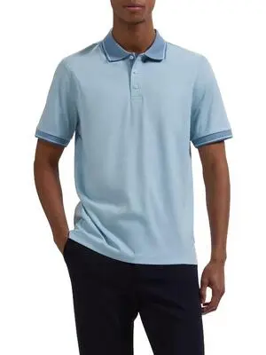 Bugatchi Tipped Pima Cotton Piqué Polo - Ether