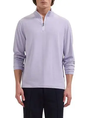 Bugatchi Mélange Quarter Zip Pullover - Lavender