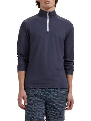 Bugatchi Mélange Quarter Zip Pullover - Navy