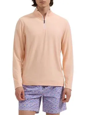 Bugatchi Mélange Quarter Zip Pullover - Peach