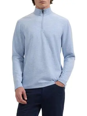 Bugatchi Textured Quarter Zip Pullover - Air Blue