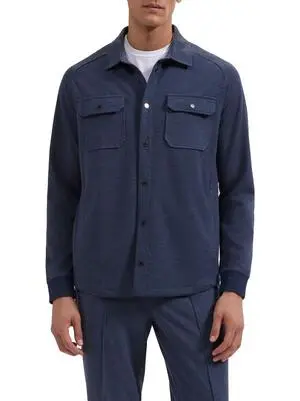 Bugatchi Soft Touch Snap-up Shirt - Navy
