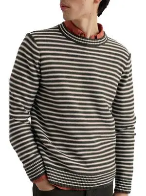 SEASALT CORNWALL Trenale Stripe Organic Cotton Sweater - Mesklenn Woodland