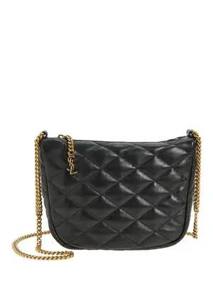 Saint Laurent Quilted Leather Hobo Bag - Noir