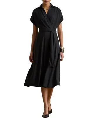 Ralph Lauren Faux Wrap Shirtdress - Black