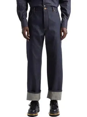 Thom Browne Straight Leg Selvedge Denim Jeans - Navy