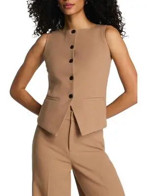 Spanx Button-up Vest - Heather Camel
