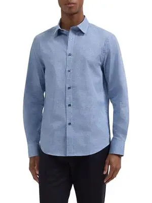 BUGATCHI Julian Shaped Fit Houndstooth Cotton Button-up Shirt