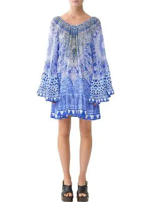 Camilla A-line Frill Dress - The Bosphorous