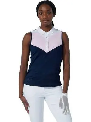 DAILY SPORTS Match Sleeveless Golf Polo - Navy