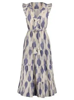 MER ST. BARTH Giselle Maxi Dress La Creme Ikat - Cream