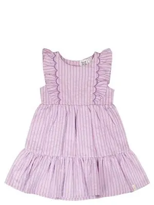 DEUX PAR DEUX Sleeveless Striped Dress With Ruffles - Lavender Stripes