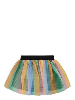 DEUX PAR DEUX Flared Printed Mesh Skirt - Multicolor