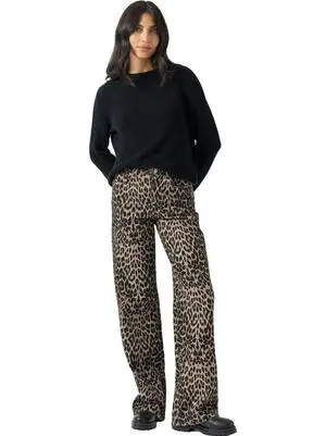 SAINT + SOFIA Adjustable Wide Leg Jean - Leopard
