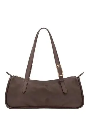 Longchamp East/west Leather Shoulder Bag - Mocha