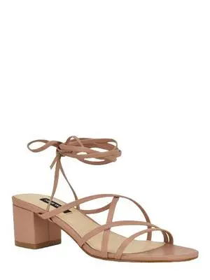 Nine West Aloud Ankle Wrap Sandal Light Natural