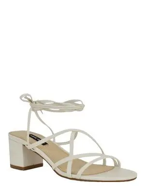 Nine West Aloud Ankle Wrap Sandal White