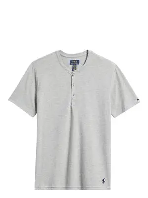 Polo Ralph Lauren Featherweight Short Sleeve Henley Pajama Top - Grey