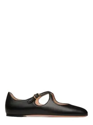Bally Rina Leather Ballerina Flats - Black