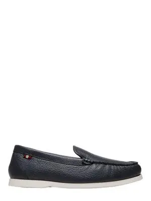 Bally Nelson Loafer In Deer Leather - Blue