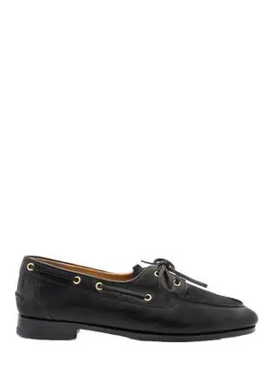 Bally Plume Leather Moccasin - Black/black