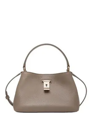 Bally Lock Me Mini Bag In Grained Leather - Brown