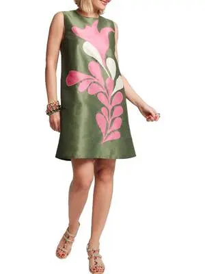 FRANCES VALENTINE Lilly Shift Dress Modern Palm - Treetop/multi