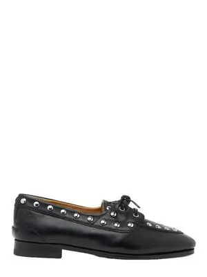 Bally Plume Studded Leather Moccasin - Black