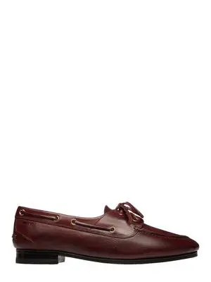 Bally Plume Leather Moccasin Red