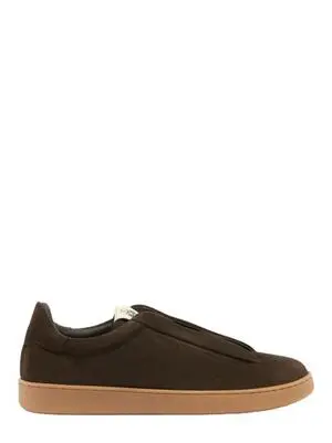 Bally Retro Crest Sneaker In Suede Ebony 50