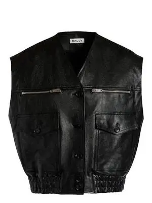 Bally Nappa Leather Vest - Black