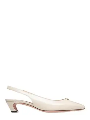 Bally Sylt Slingback Pump In Calf Leather - White
