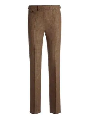Bally Tailored Straight Leg Plaid Pants - Brown