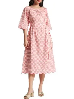 FRANCES VALENTINE Coco Midi Loop Dress - Pink/oyster