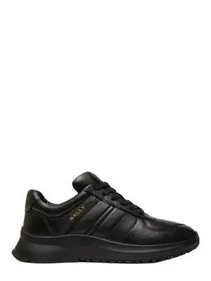 Bally Outline Leather Sneakers Black/black