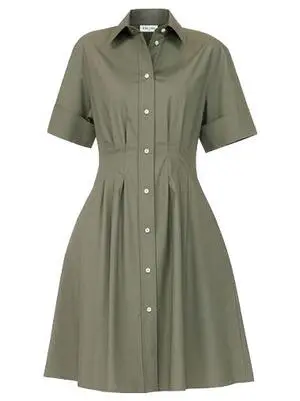 CALLAS MILANO Bergamo Fit And Flare Shirt Dress - Olive