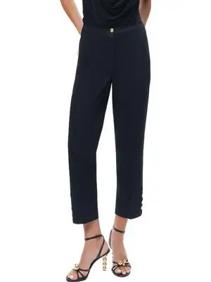 NOCTURNE Button Detailed Straight-leg Pants - Black