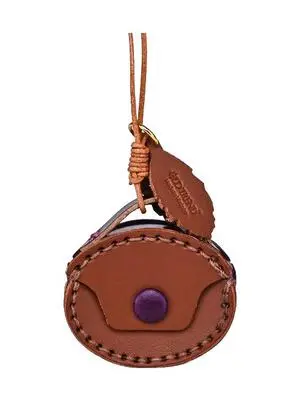 OLD TREND Oval Genuine Leather Charm Brown