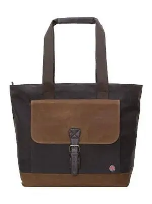 TOKEN Waxed Montague Tote Bag Dark Brown