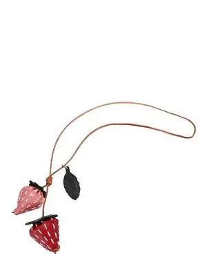 OLD TREND Strawberry Genuine Leather Artisan Charm - Blush & Ruby