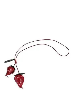 OLD TREND Strawberry Genuine Leather Artisan Charm - Ruby