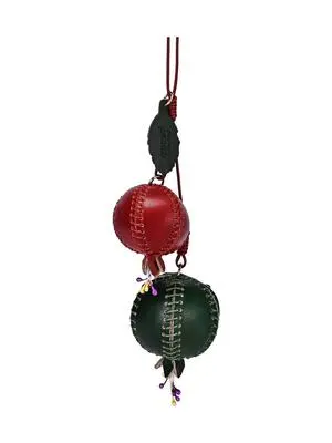 OLD TREND Genuine Leather Botanical Fruit Charm - Teal & Red